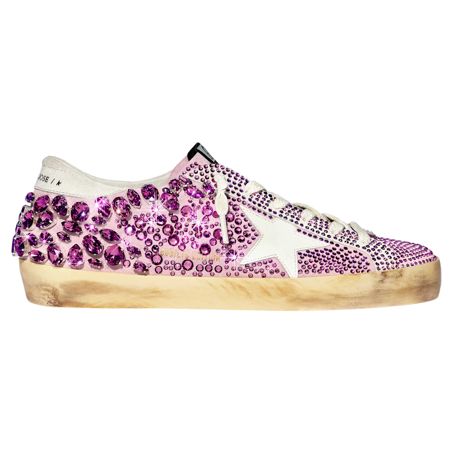 Baskets Golden Goose Super-Star, Femme, Roses | Swarovski