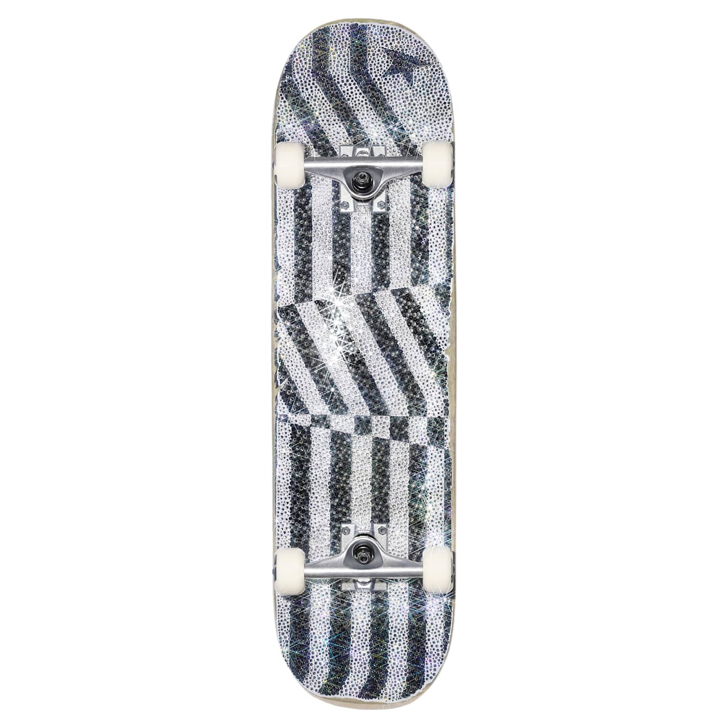 Golden Goose skateboard, Black and white | Swarovski