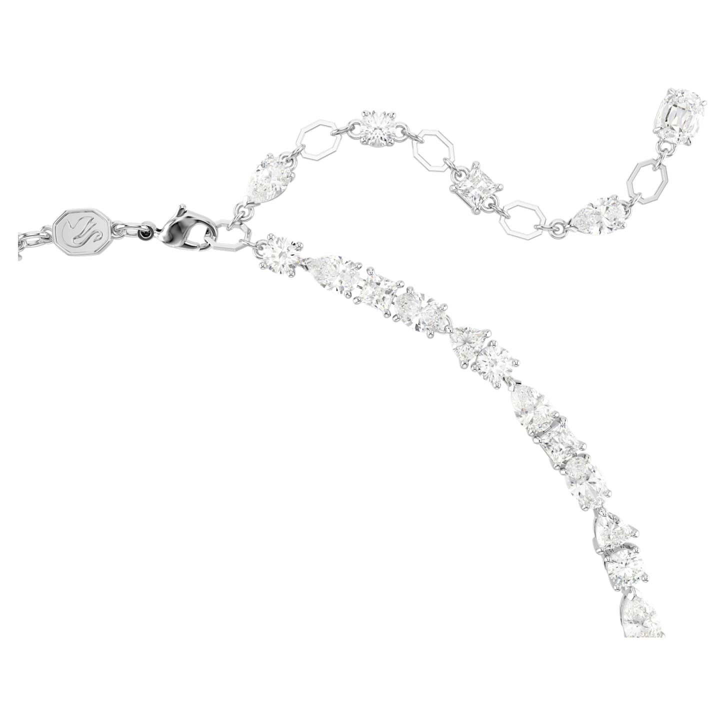 Mesmera set, Mixed cuts, White, Rhodium plated | Swarovski