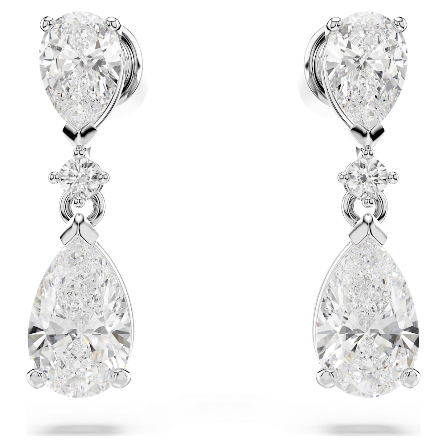 Mesmera set, Mixed cuts, White, Rhodium plated | Swarovski