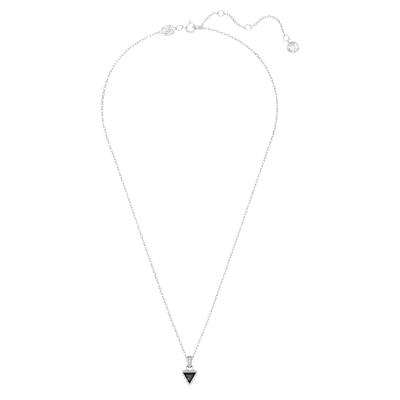 Chroma pendant, Triangle cut, Grey, Rhodium plated | Swarovski
