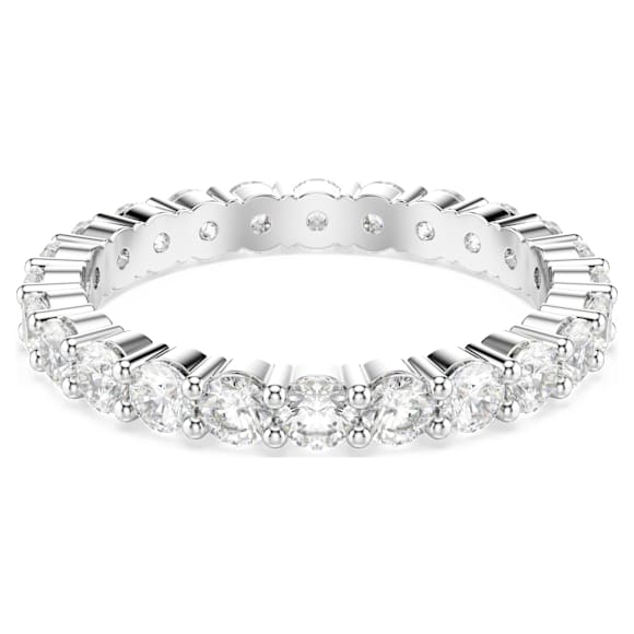 Stilla ring, Set (2), Round cut, White, Rhodium plated | Swarovski