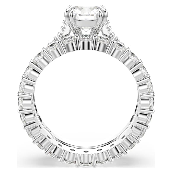 Stilla Yüzük, Set (2), Yuvarlak kesim, Beyaz, Rodyum kaplama | Swarovski