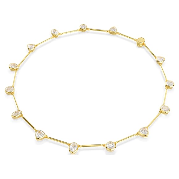 Imber 네크리스, 마그네틱 클로저, 믹스 컷, 화이트, 골드 톤 플래팅 | Swarovski