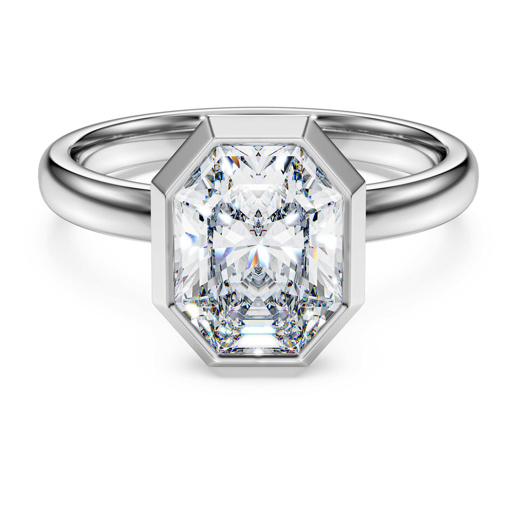 Octagon bezel ring, Lab-grown diamonds 2.0 ct tw, Octagon shape, 14K ...
