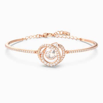 Generation バングル, ホワイト, ロジウム・プレーティング | Swarovski