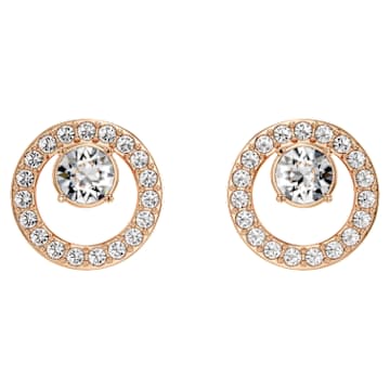 Constella stud earrings, White, Rose gold-tone plated | Swarovski