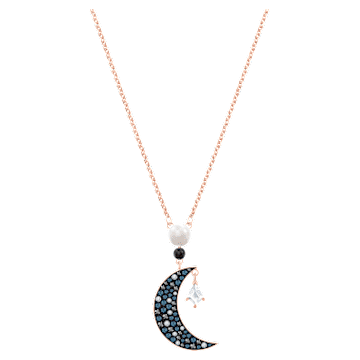 Symbolica pendant, Moon and star, Multicolored, 18K rose gold finish ...