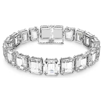 Matrix bracelet, Octagon cut, White, Rhodium plated | Swarovski
