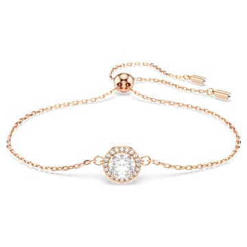 Una Angelic bracelet, Round cut, White, Rose gold-tone plated | Swarovski