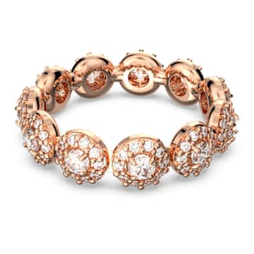 Una Angelic ring, Round cut, White, Rose gold-tone plated | Swarovski