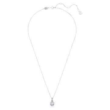 Pendentif Birthstone, Taille Carré, Mars, Bleu, Métal rhodié | Swarovski