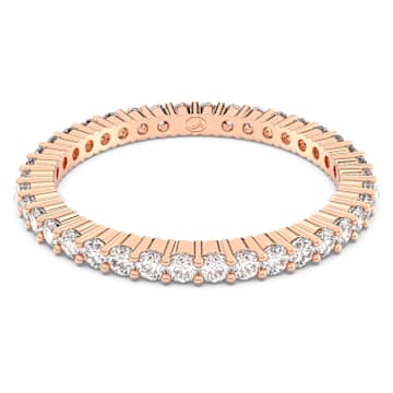 Matrix Vittore ring, Round cut, White, 18K rose gold finish | Swarovski