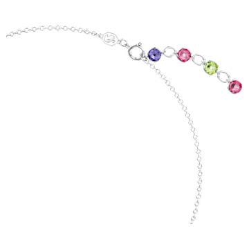 Gema necklace, Mixed cuts, Multicoloured, Rhodium plated | Swarovski