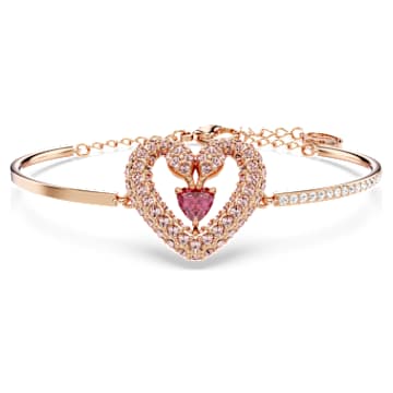 Sublima bracelet, Heart, Pink, Rose gold-tone plated | Swarovski