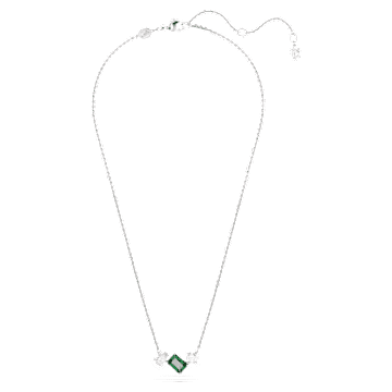 Mesmera pendant, Mixed cuts, Green, Rhodium plated | Swarovski