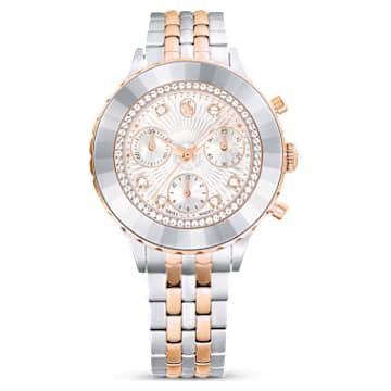 Octea chrono ウォッチ, スイス製, メタルブレスレット, ローズゴールドカラー, ミックスメタル仕上げ | Swarovski