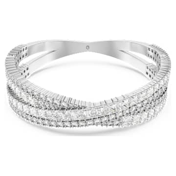 Hyperbola Armreif, Unendlichkeit, Weiß, Rhodiniert | Swarovski