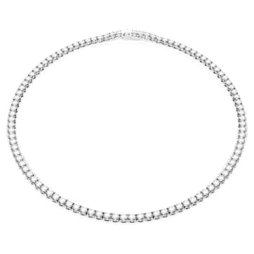 Matrix Tennis ネックレス, ラウンドカット, ホワイト, ロジウム・プレーティング | Swarovski