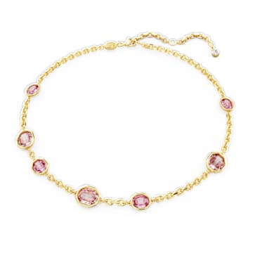 Collar Imber, Talla octogonal, Rosa, Baño tono oro | Swarovski