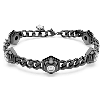 Numina Armband, Rundschliff, Schwarz, Rutheniert | Swarovski