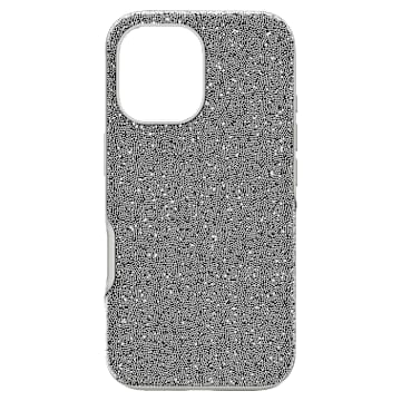 Funda para smartphone High, iPhone® 16, Tono plateado | Swarovski