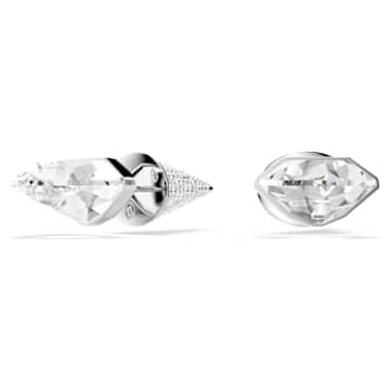 Lucent stud earrings, Pavé, Spike, White, Rhodium plated | Swarovski