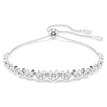 Imber Tennis bracelet, Mixed round cuts, White, Rhodium plated | Swarovski