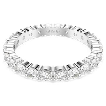 Matrix Vittore ring, Round cut, White, Silver-tone finish | Swarovski