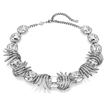 The Vienna Collection necklace, Feather, White, Ruthenium plated ...