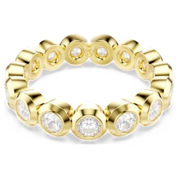 Imber ring, Round cut, White, 18K gold finish | Swarovski