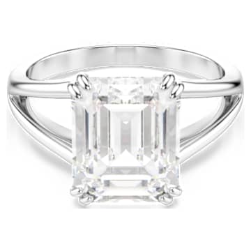 Anillo Stilla, Talla octogonal, Blanco, Acabado en tono plateado ...