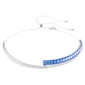 Ras-de-cou Matrix, Tailles variées, Bleu, Métal rhodié | Swarovski