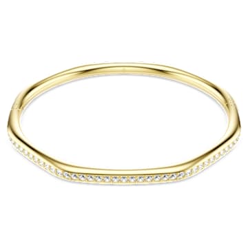 Dextera bangle, Octagon shape, Round cut, White, Gold-tone plated ...