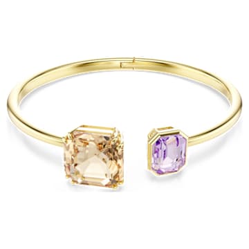 Millenia bangle, Octagon cut, Multicoloured, Gold-tone plated | Swarovski