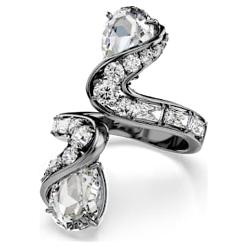 The Vienna Collection open ring, Veer, Wit, Ruthenium toplaag | Swarovski