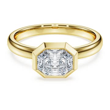 Octagon bezel ring, Lab-grown diamonds 1.0 ct tw, Octagon shape, 18K ...