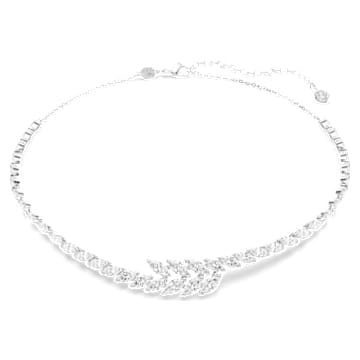Mesmera necklace, Marquise cut, White, Rhodium plated | Swarovski