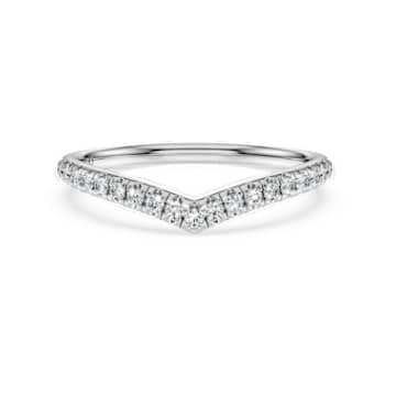 Anello a fascia a V Eternity, Diamanti creati in laboratorio 0,25 ct tw ...