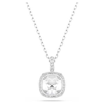 Una Angelic pendant, Cushion cut, White, Rhodium plated | Swarovski