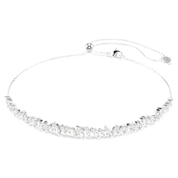Mesmera choker, Marquise cut, White, Rhodium plated | Swarovski