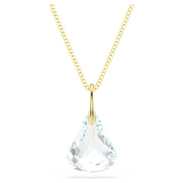 Lunar pendant, Oval cut, White, 18K gold finish | Swarovski
