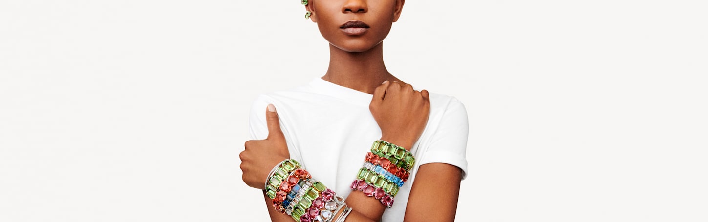 로즈 골드 플래팅 브레이슬릿 | Swarovski